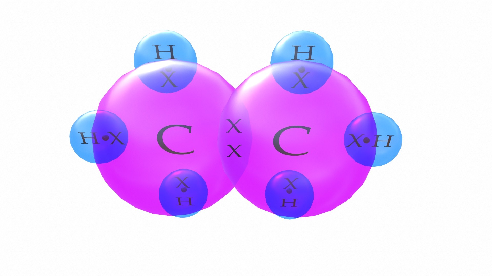 3D Model Electron Dot Structure Of Ethane - TurboSquid 2355201