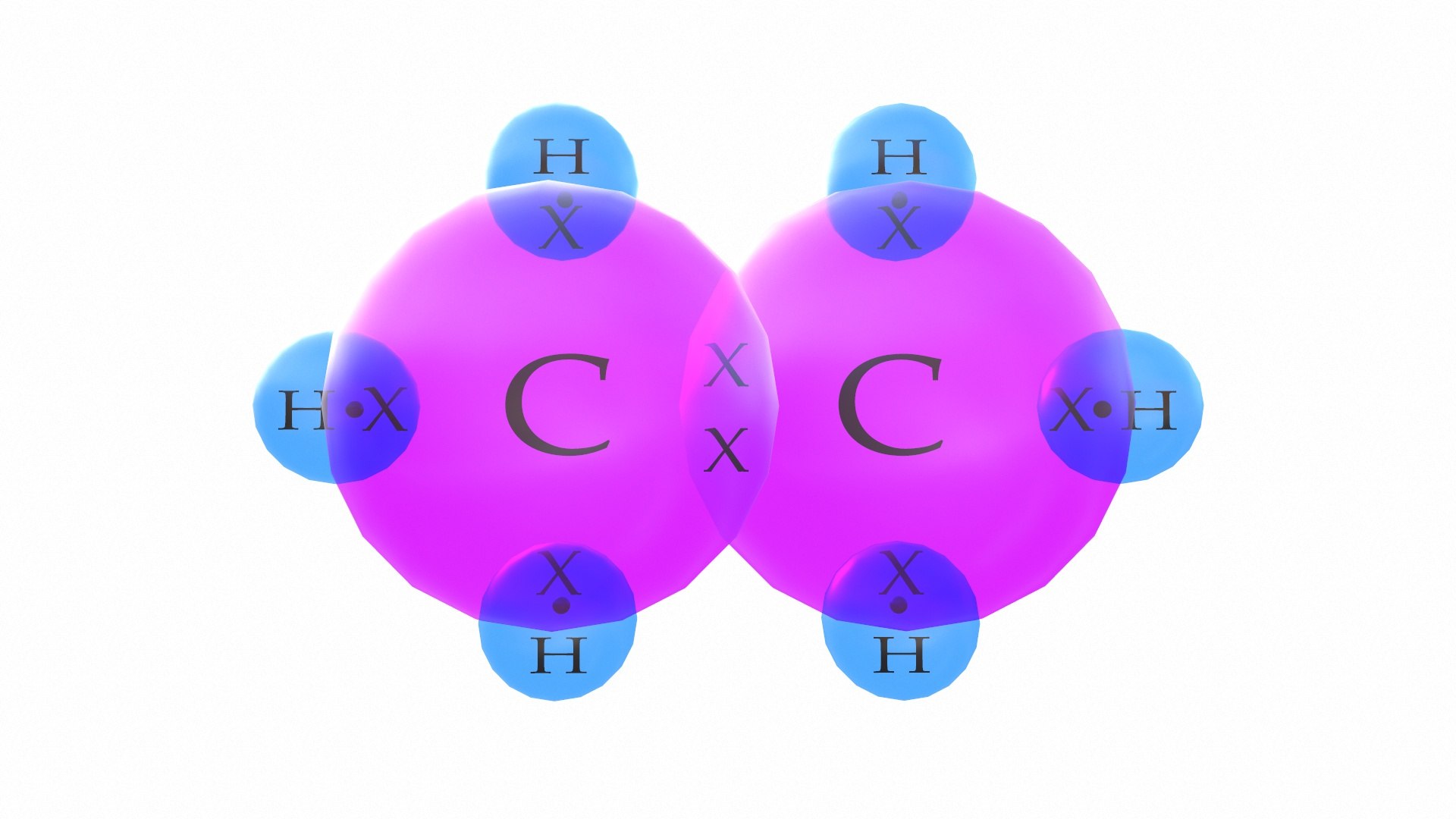 3D Model Electron Dot Structure Of Ethane - TurboSquid 2355201