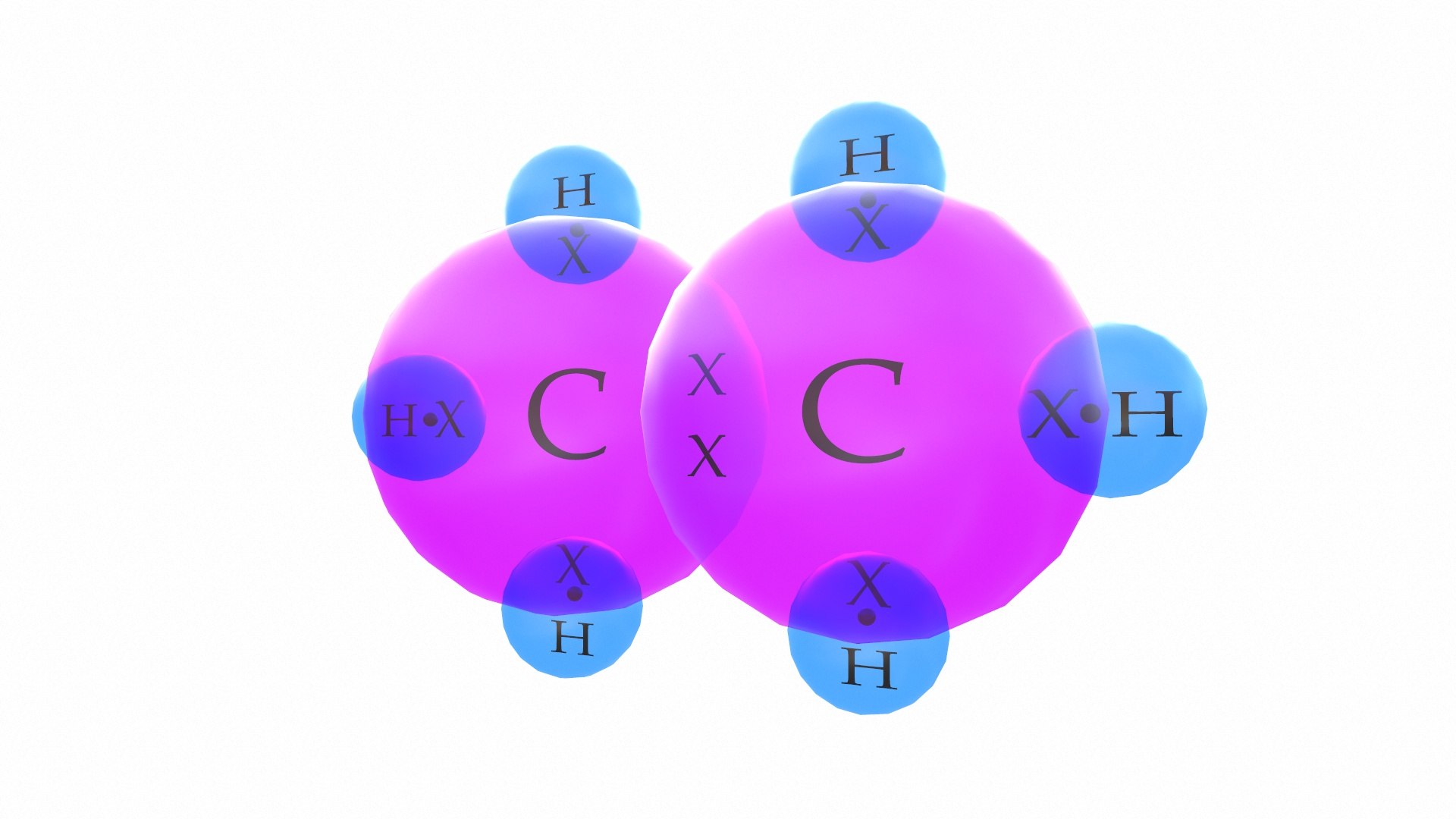 3D Model Electron Dot Structure Of Ethane - TurboSquid 2355201