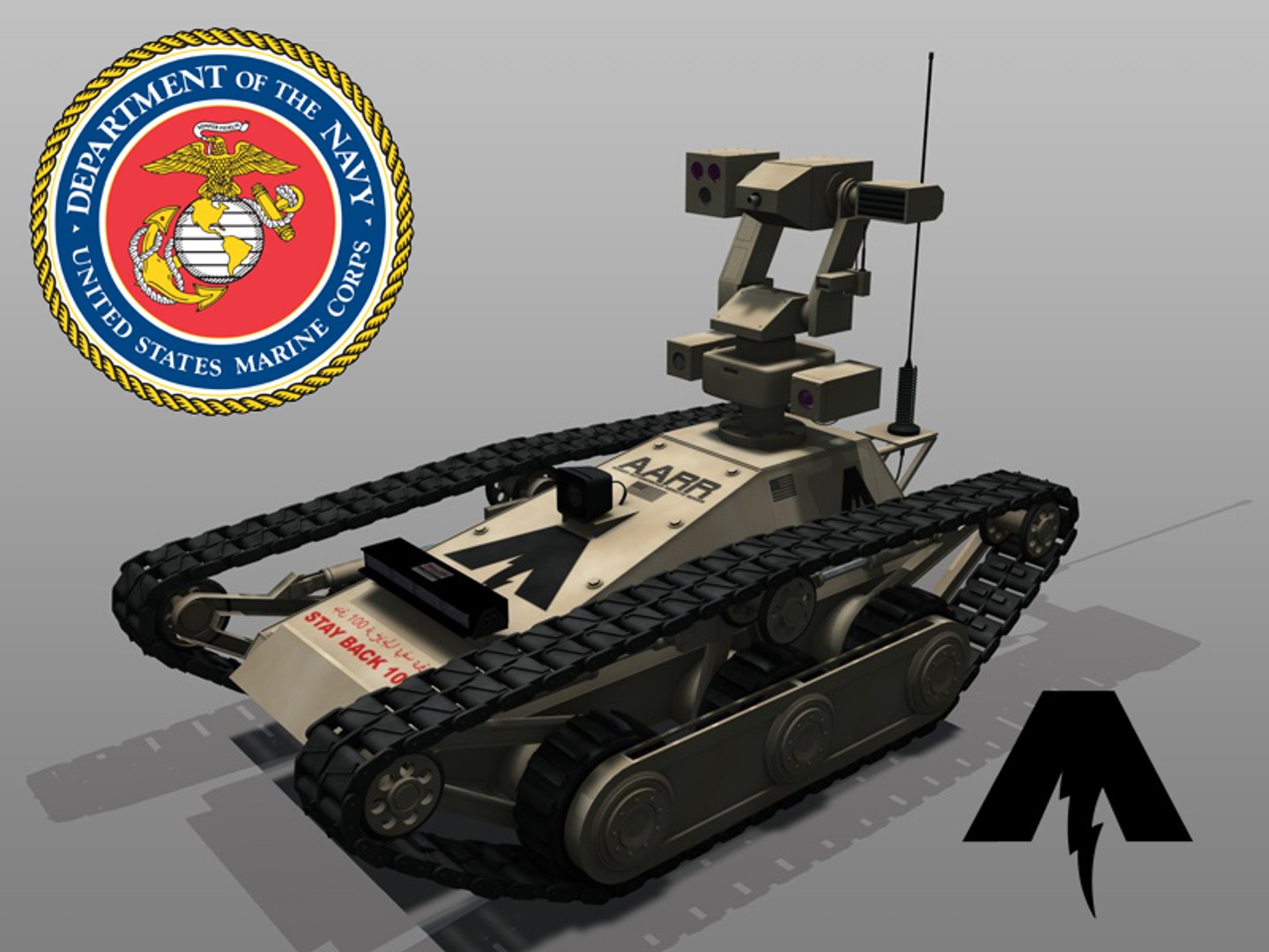 Armed Autonomous Remote Rover 3d Model