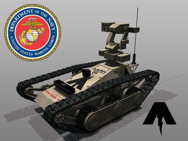 armed autonomous remote rover 3d model