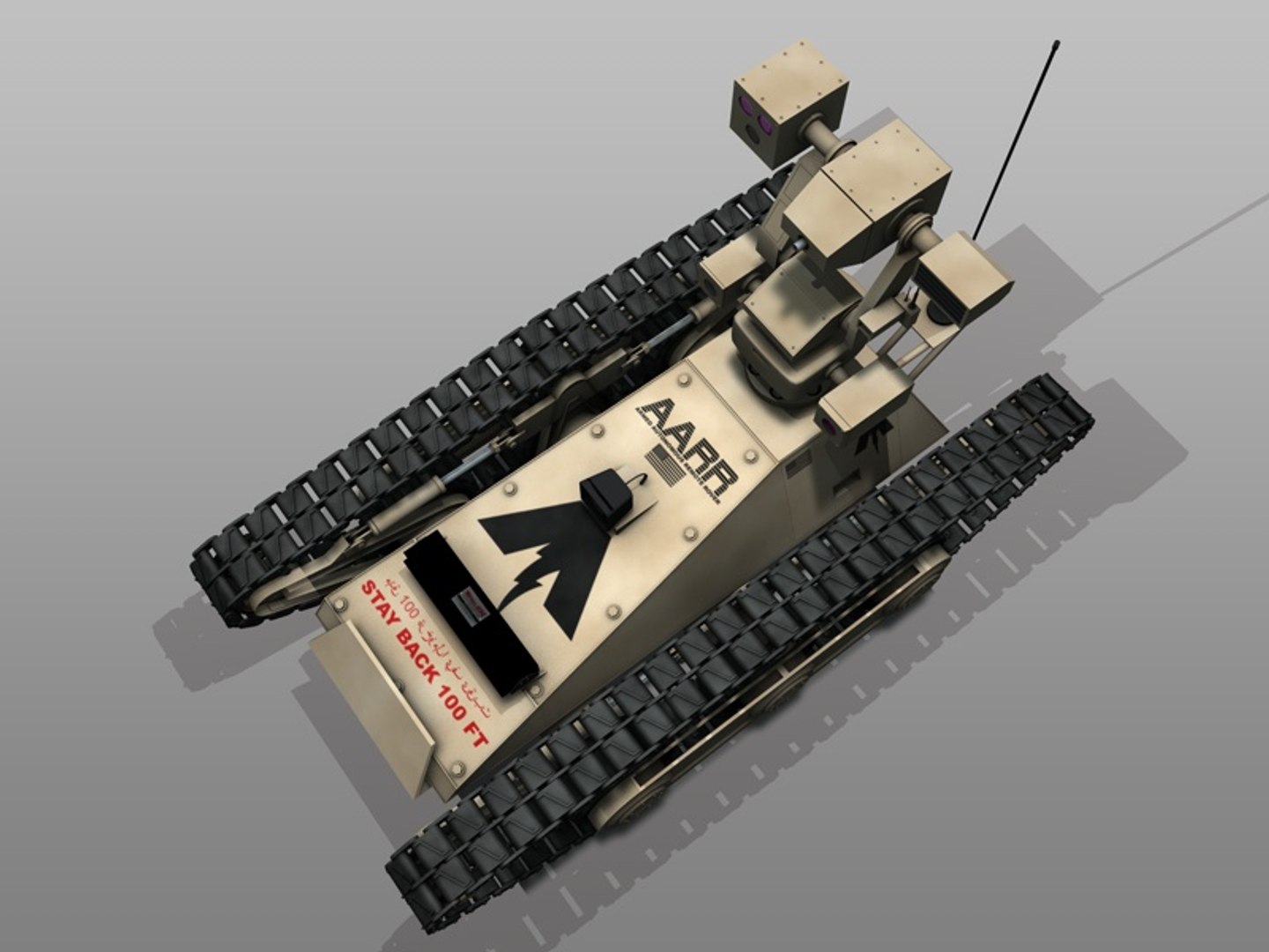 Armed Autonomous Remote Rover 3d Model