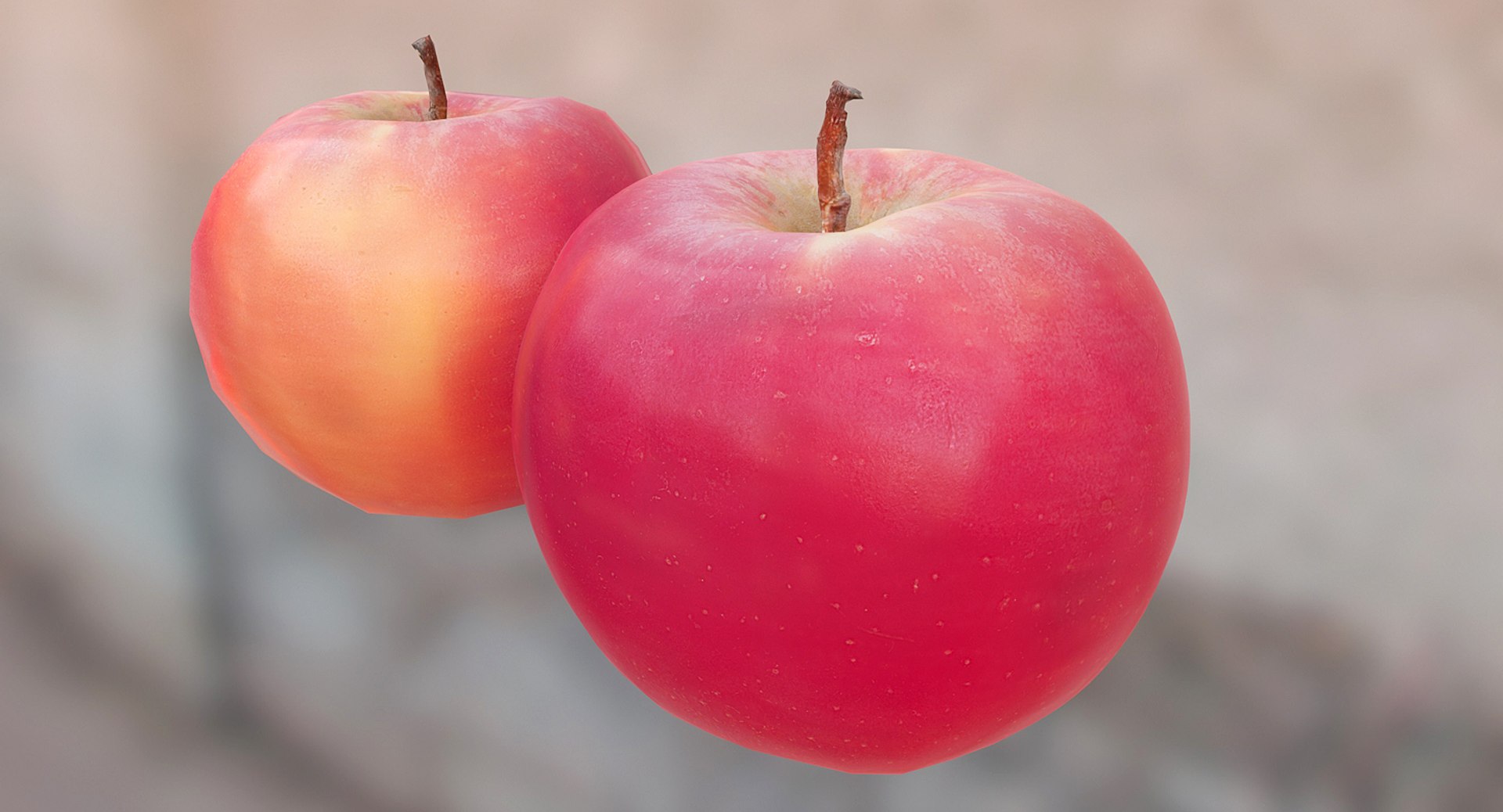 3d big red apple scanned