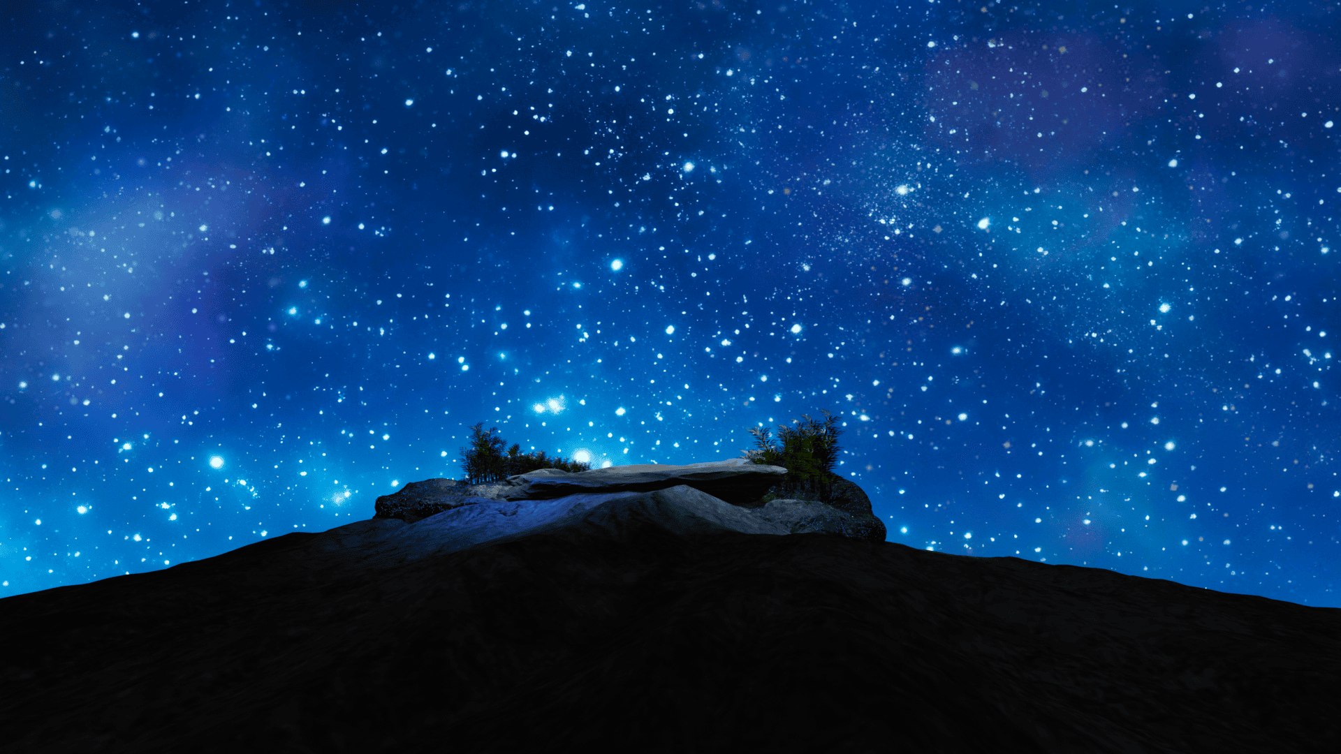 Rocky Mountain Cliff With Starry Night Sky Model - TurboSquid 2323979