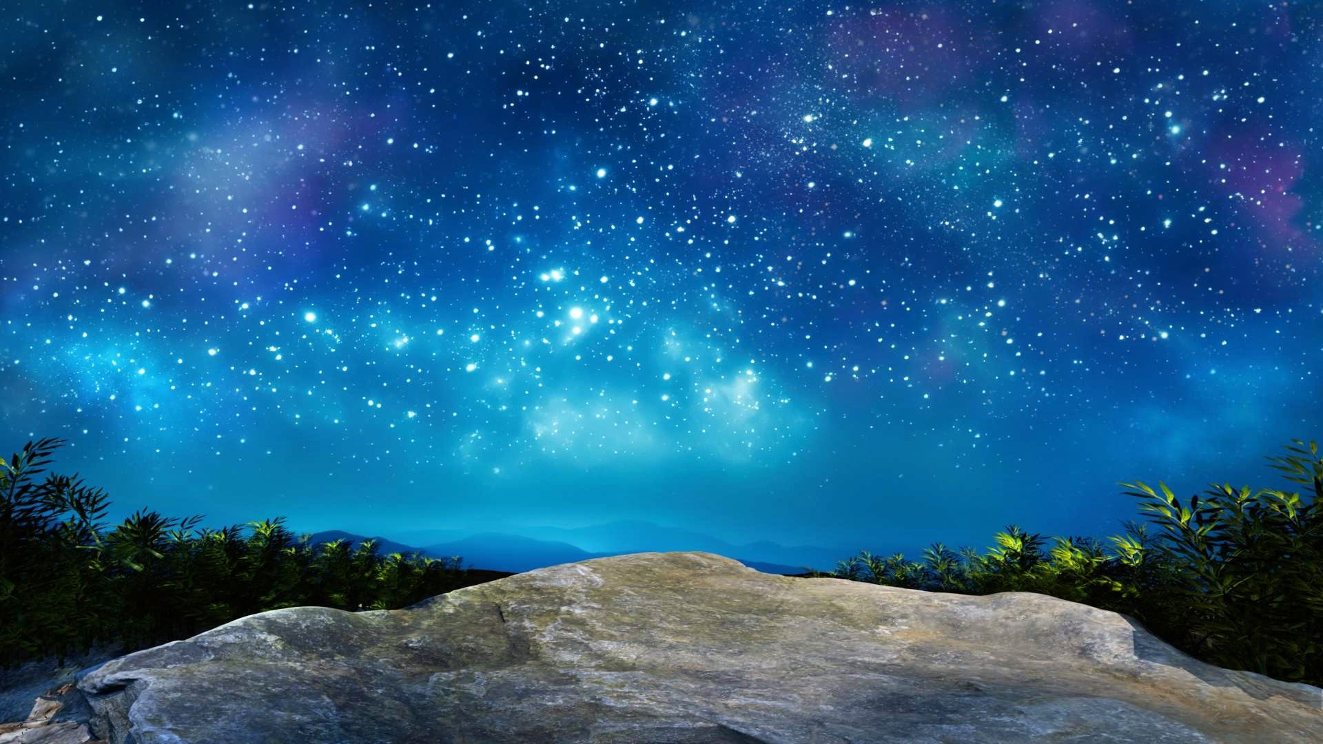 Rocky Mountain Cliff With Starry Night Sky Model - TurboSquid 2323979