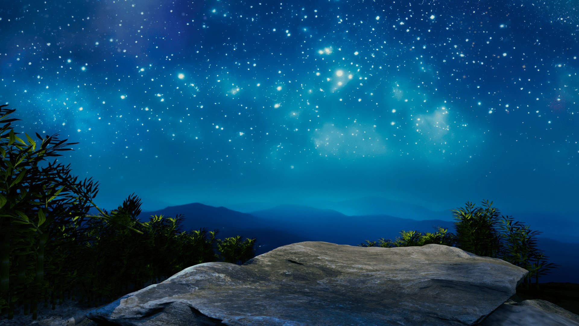 Rocky Mountain Cliff With Starry Night Sky Model - TurboSquid 2323979