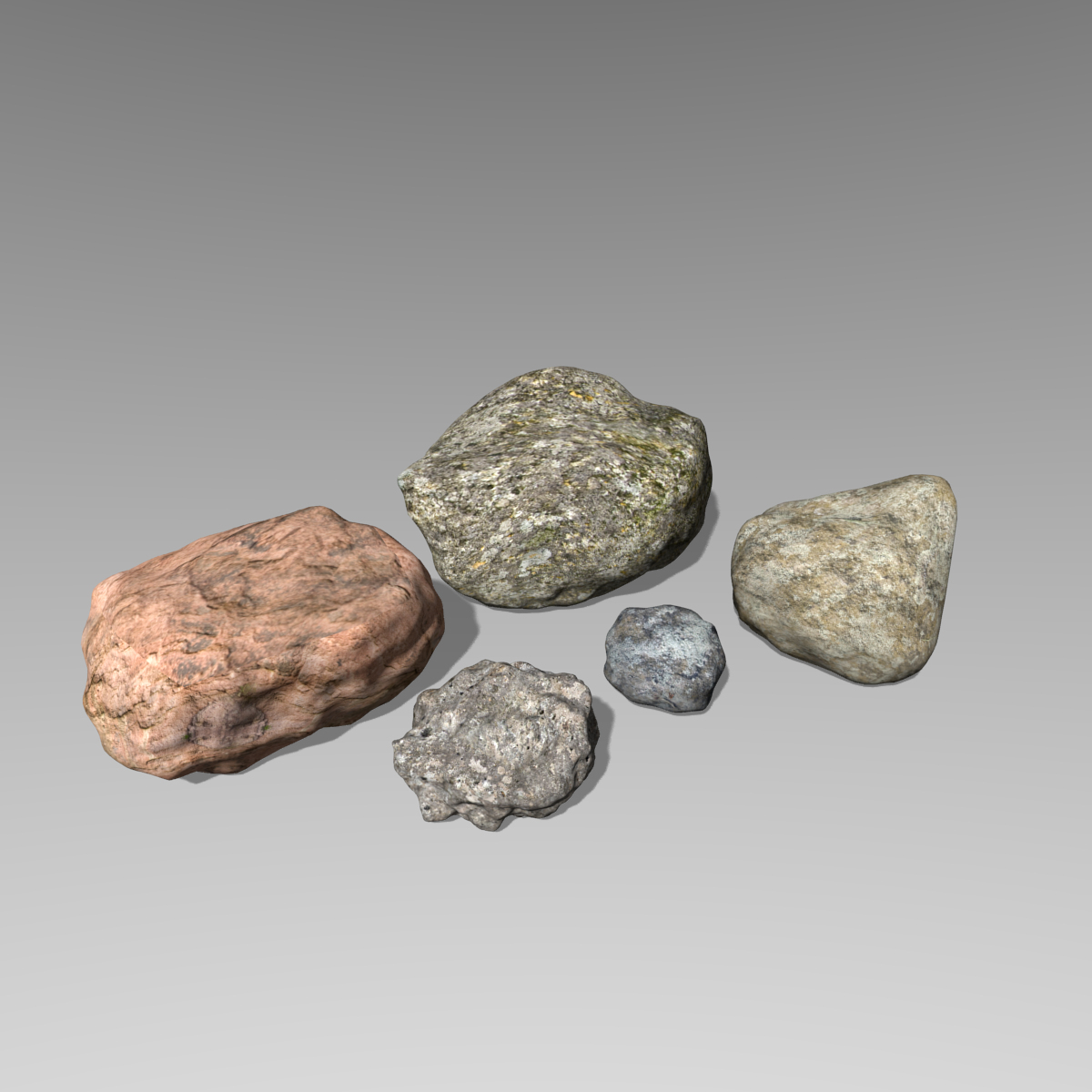 assorted rocks 3d model