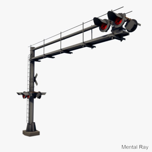 3d railroad crossing signal