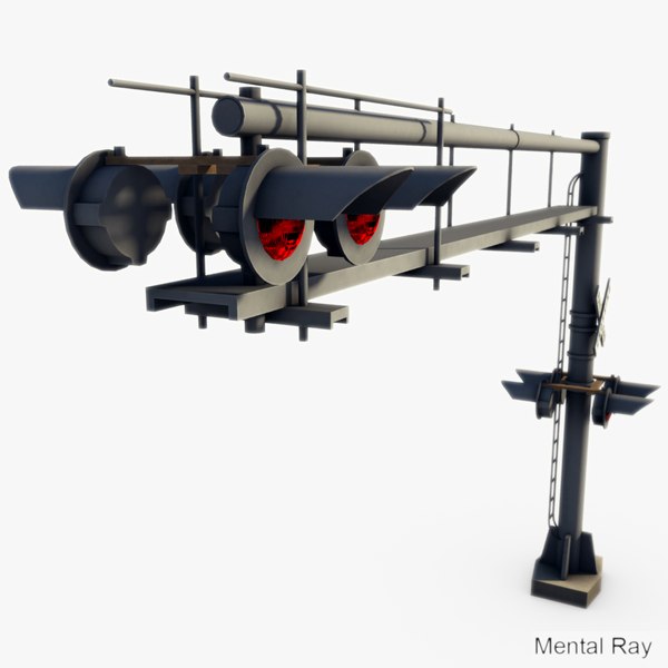 3d railroad crossing signal