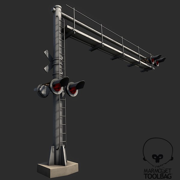 3d railroad crossing signal