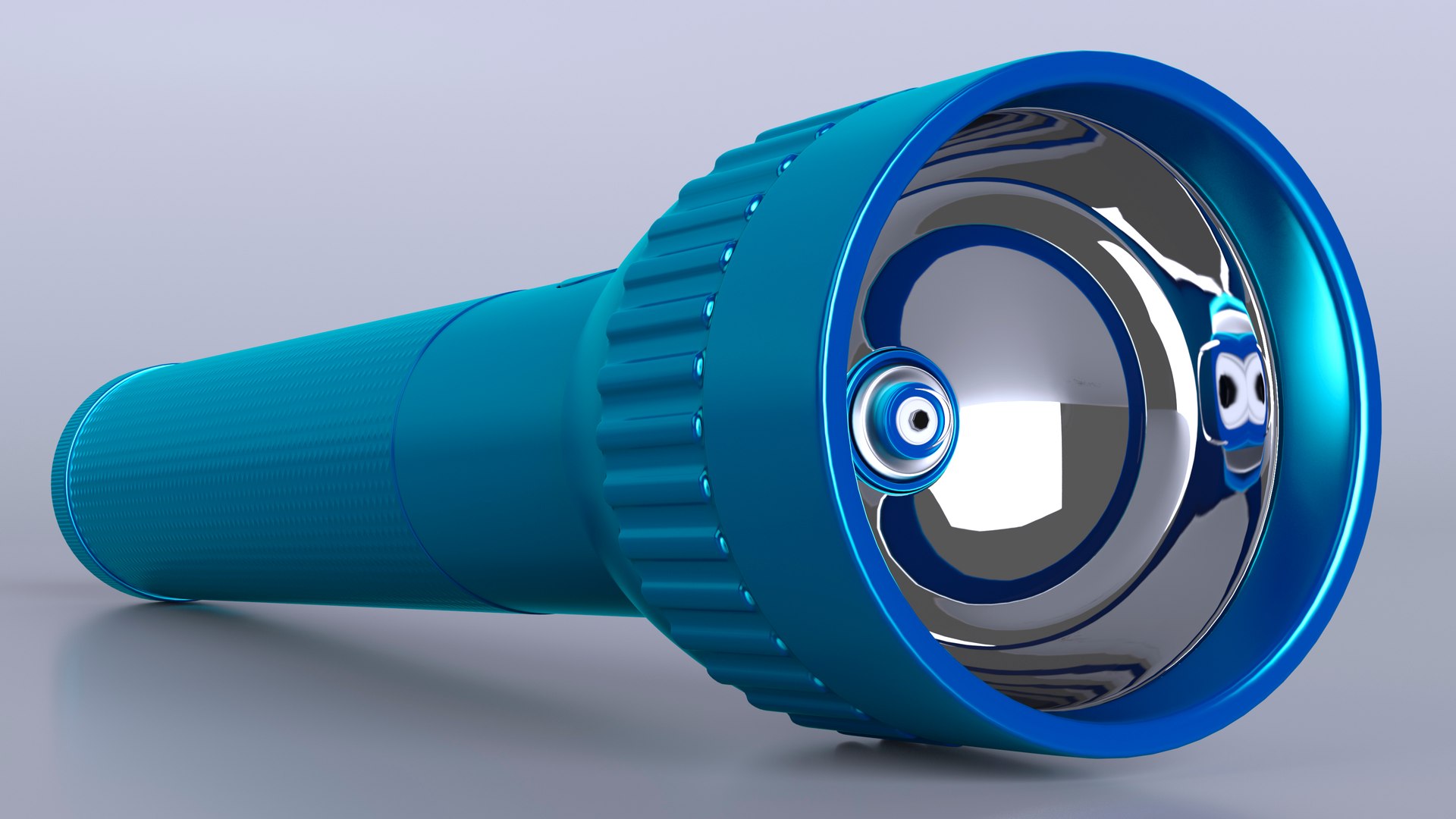 3D Blue Metal Police Flashlight Model - TurboSquid 2148543