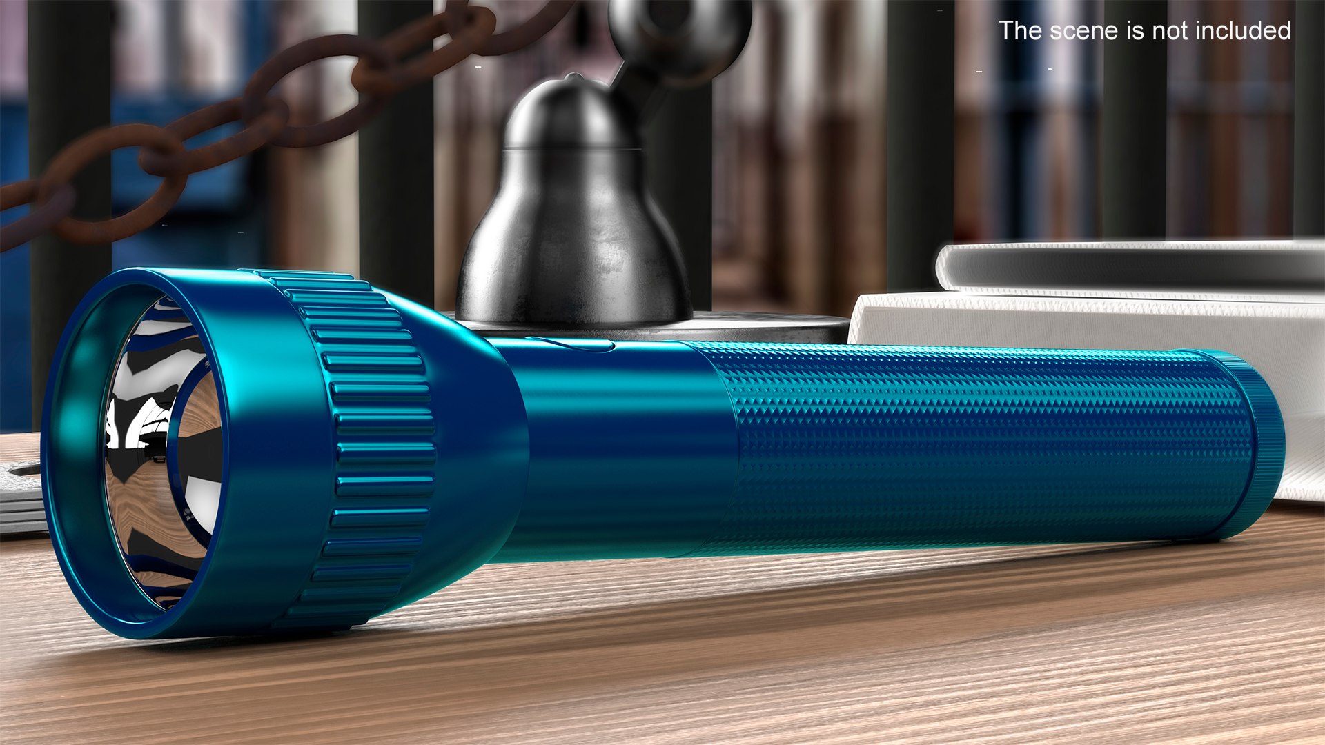 3D Blue Metal Police Flashlight Model - TurboSquid 2148543
