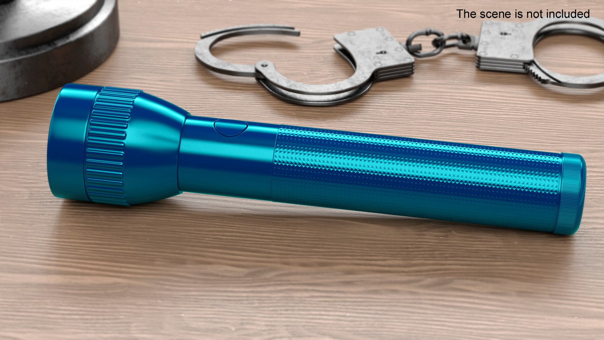 3D Blue Metal Police Flashlight Model - TurboSquid 2148543