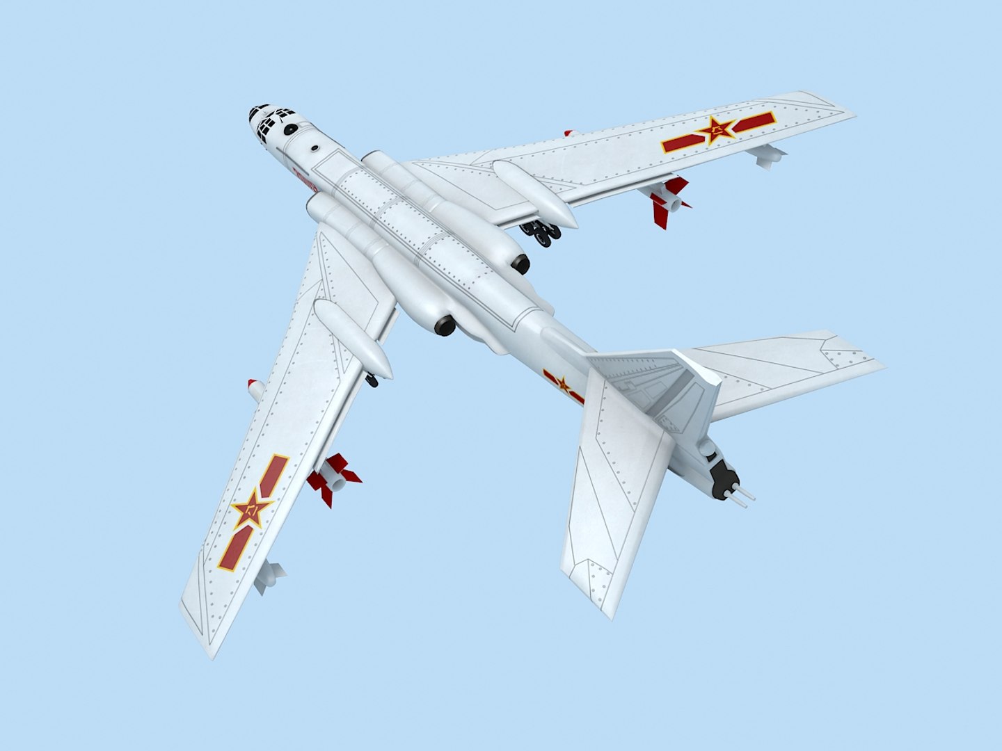 H-6 Strategic Bomber Xian 3d Model