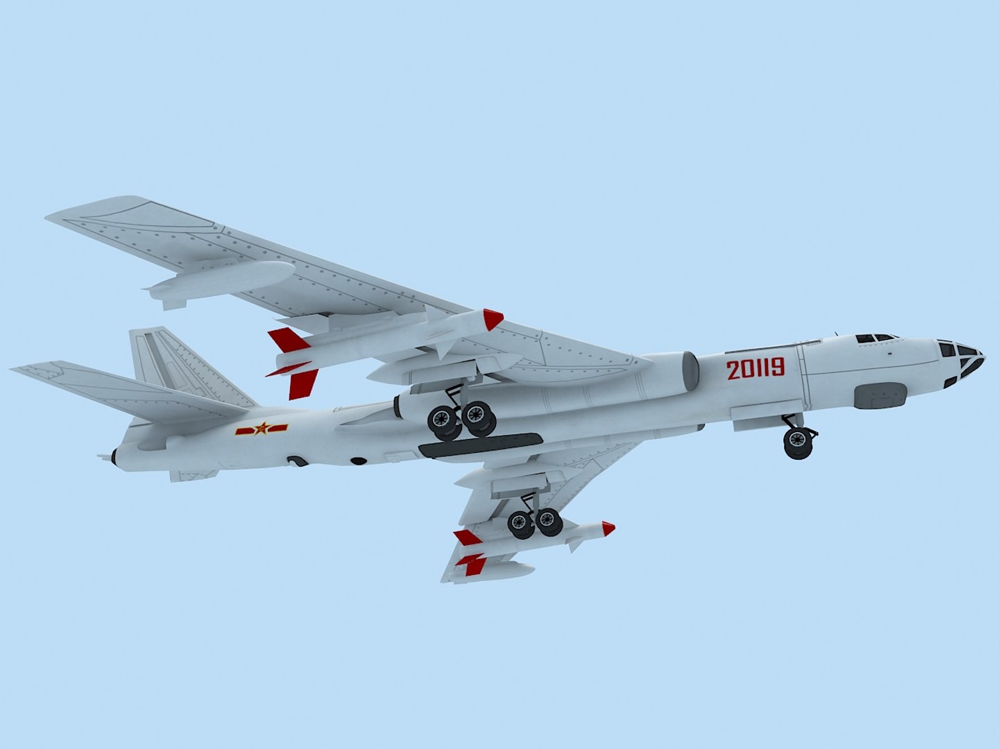 H-6 Strategic Bomber Xian 3d Model