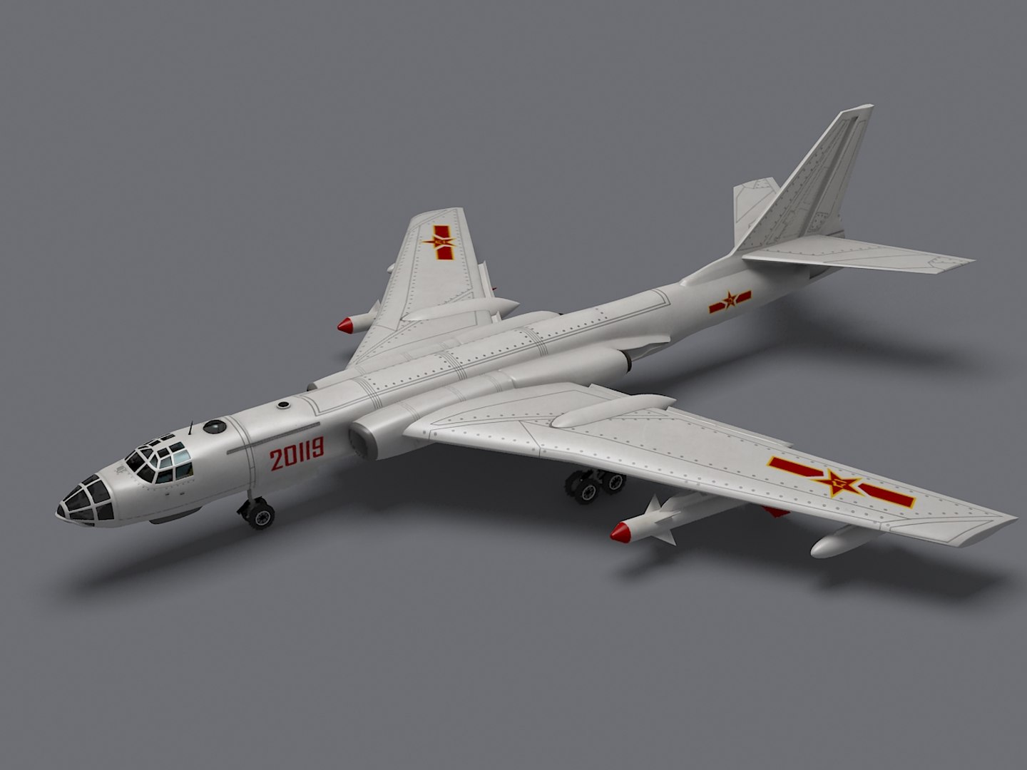 H-6 Strategic Bomber Xian 3d Model