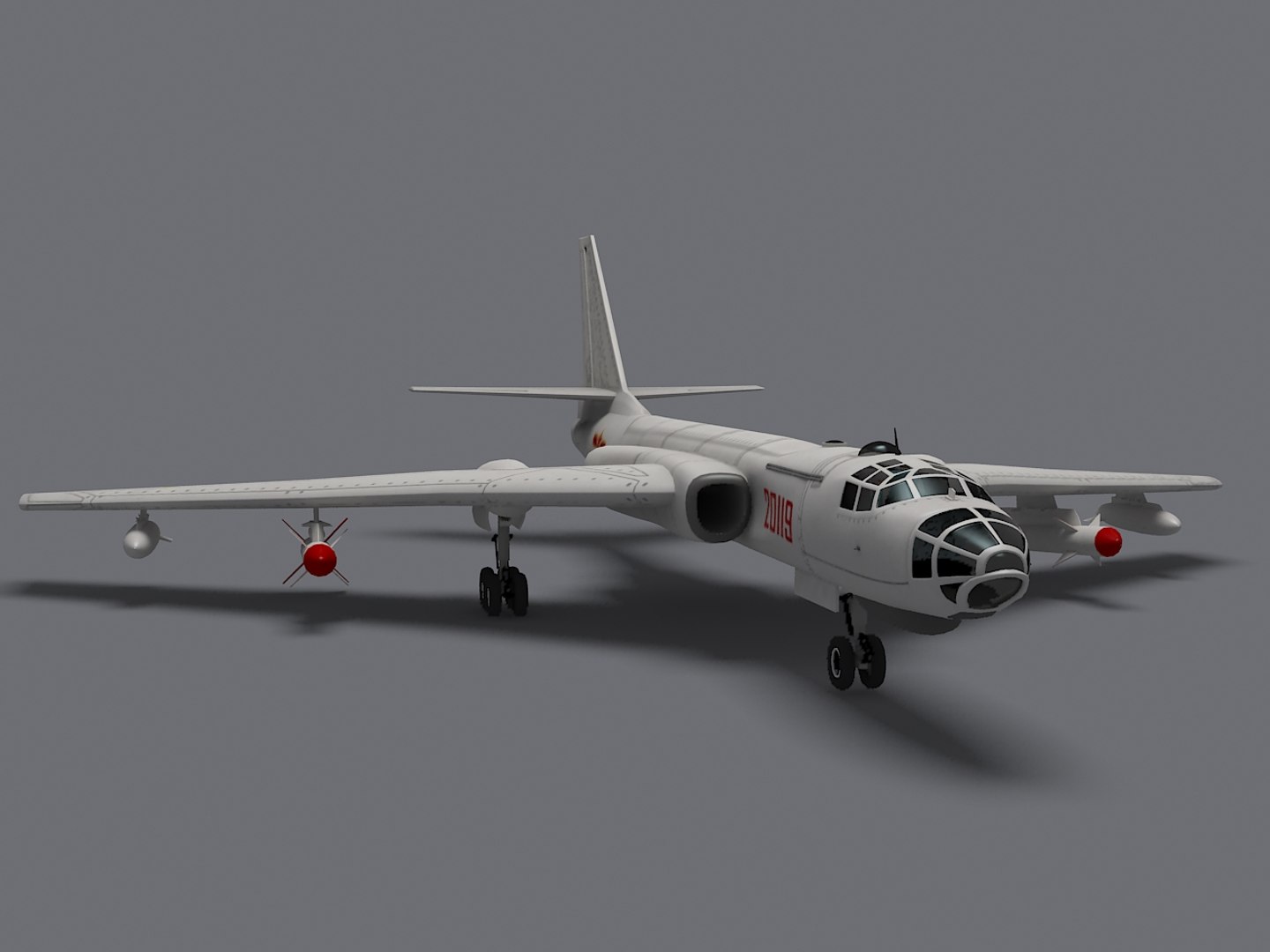 H-6 Strategic Bomber Xian 3d Model