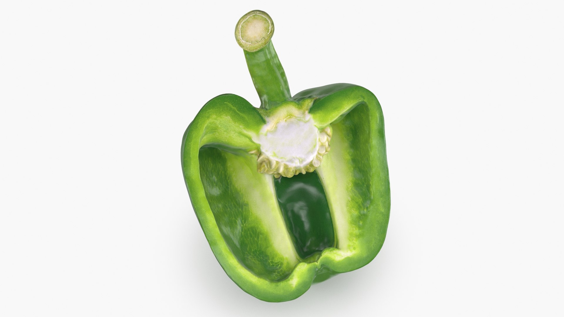 3D Green Bell Pepper Half model - TurboSquid 1983557