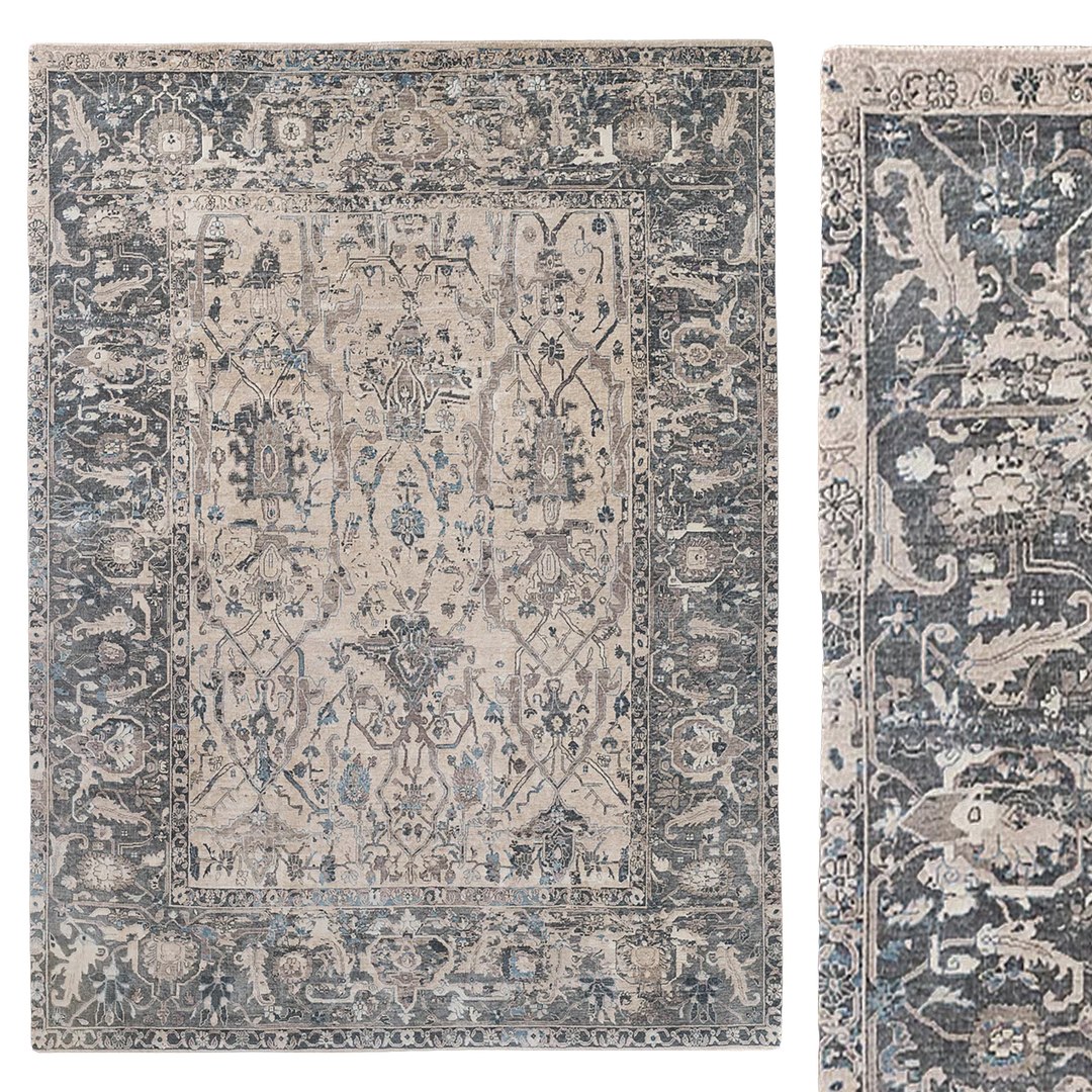 3D KASHNI WOOL SILK RUG Model - TurboSquid 2201656