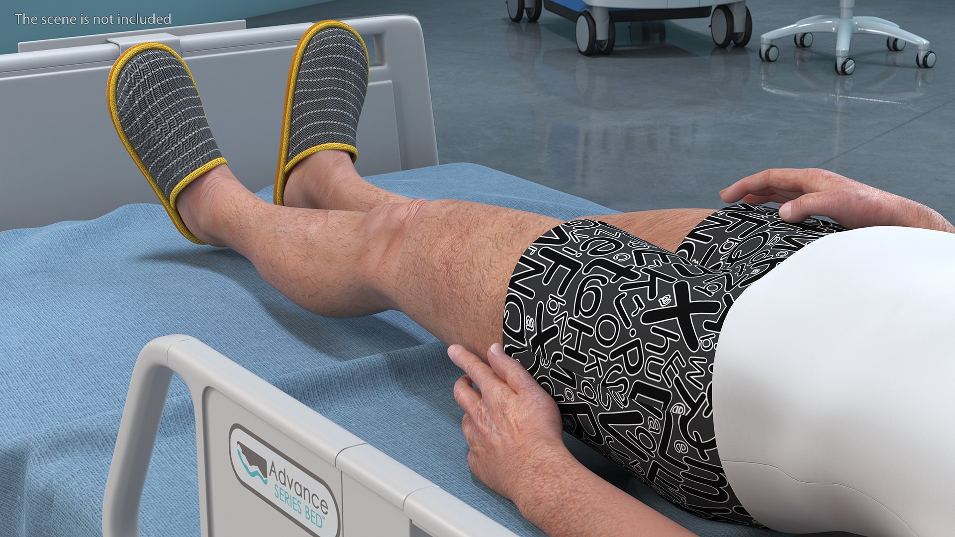 3D model Patient on Hospital Bed Rigged for Maya - TurboSquid 1862118