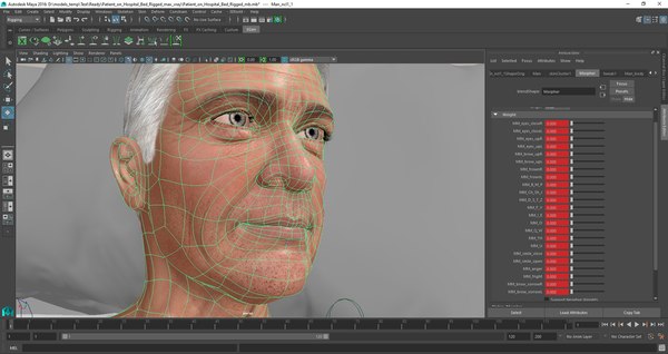 3D model Patient on Hospital Bed Rigged for Maya - TurboSquid 1862118