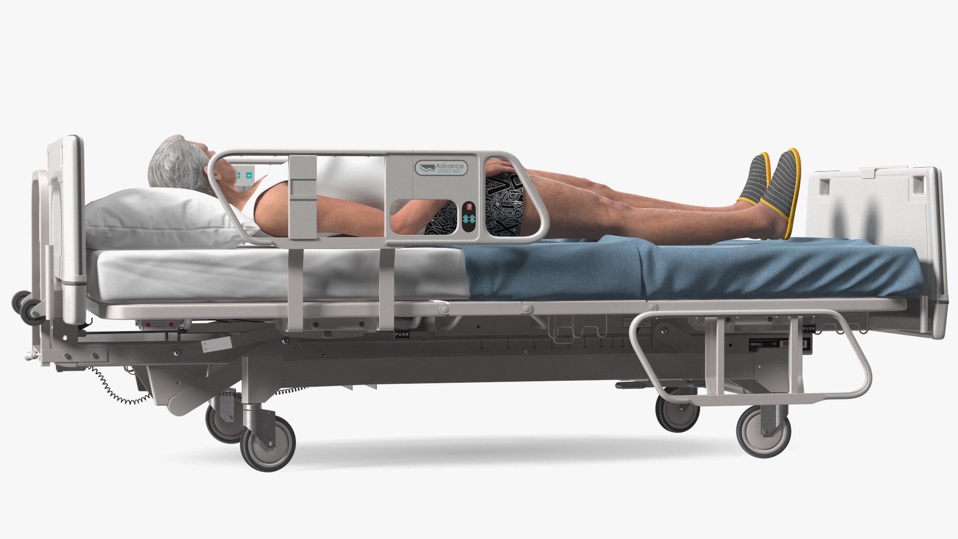 3D model Patient on Hospital Bed Rigged for Maya - TurboSquid 1862118