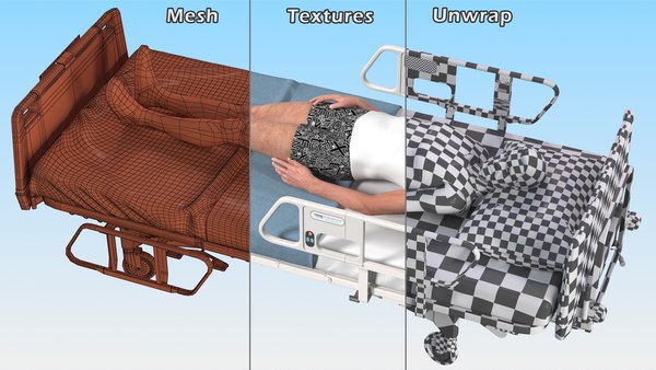 3D model Patient on Hospital Bed Rigged for Maya - TurboSquid 1862118