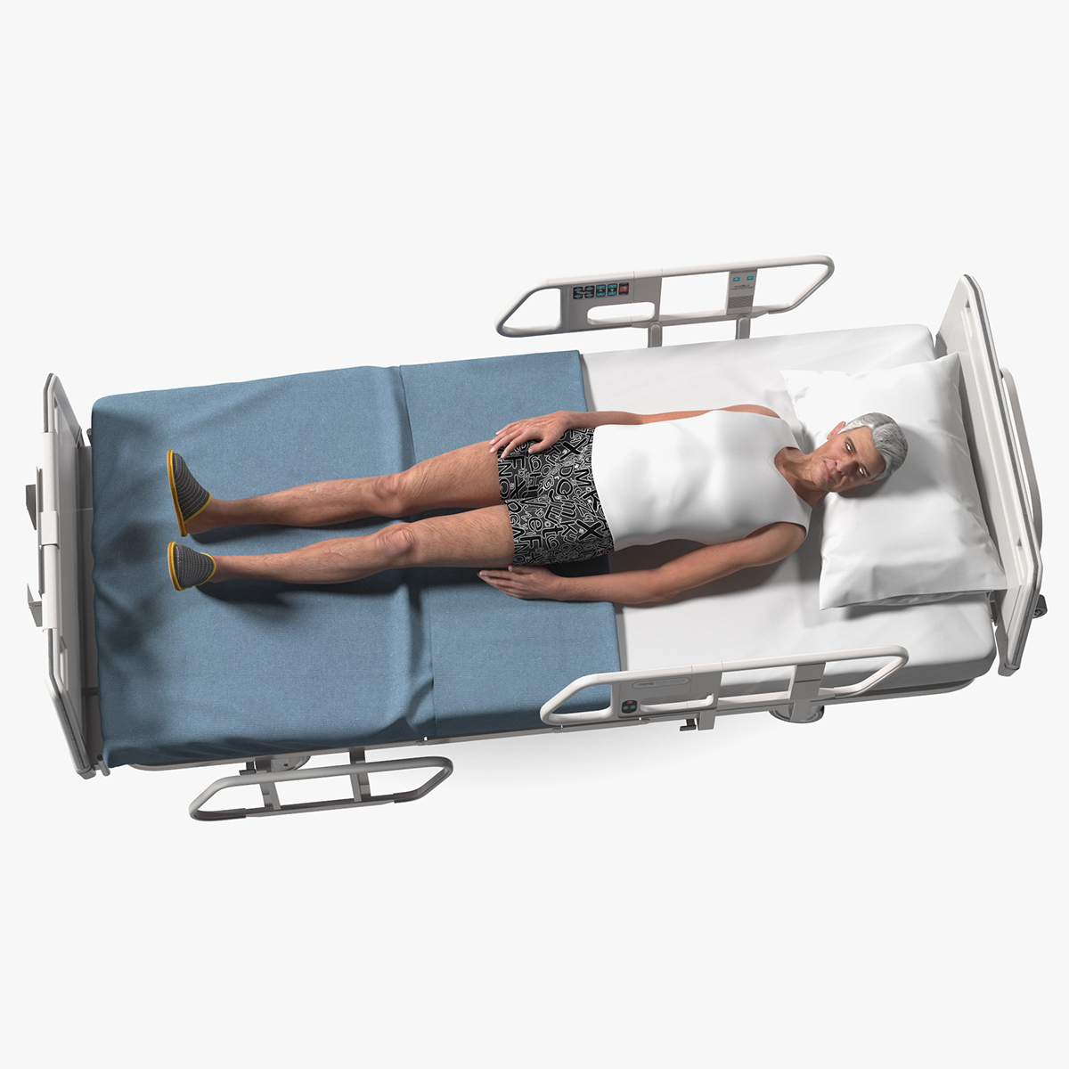 3D model Patient on Hospital Bed Rigged for Maya - TurboSquid 1862118