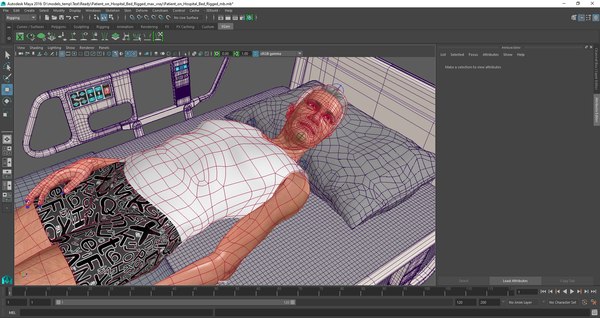 3D model Patient on Hospital Bed Rigged for Maya - TurboSquid 1862118