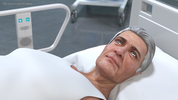 3D model Patient on Hospital Bed Rigged for Maya - TurboSquid 1862118