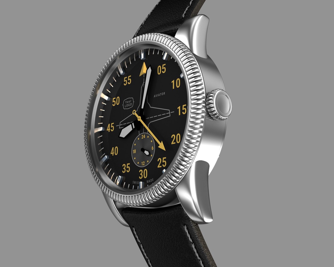 Aviator Wrist Watch Design 3d Model