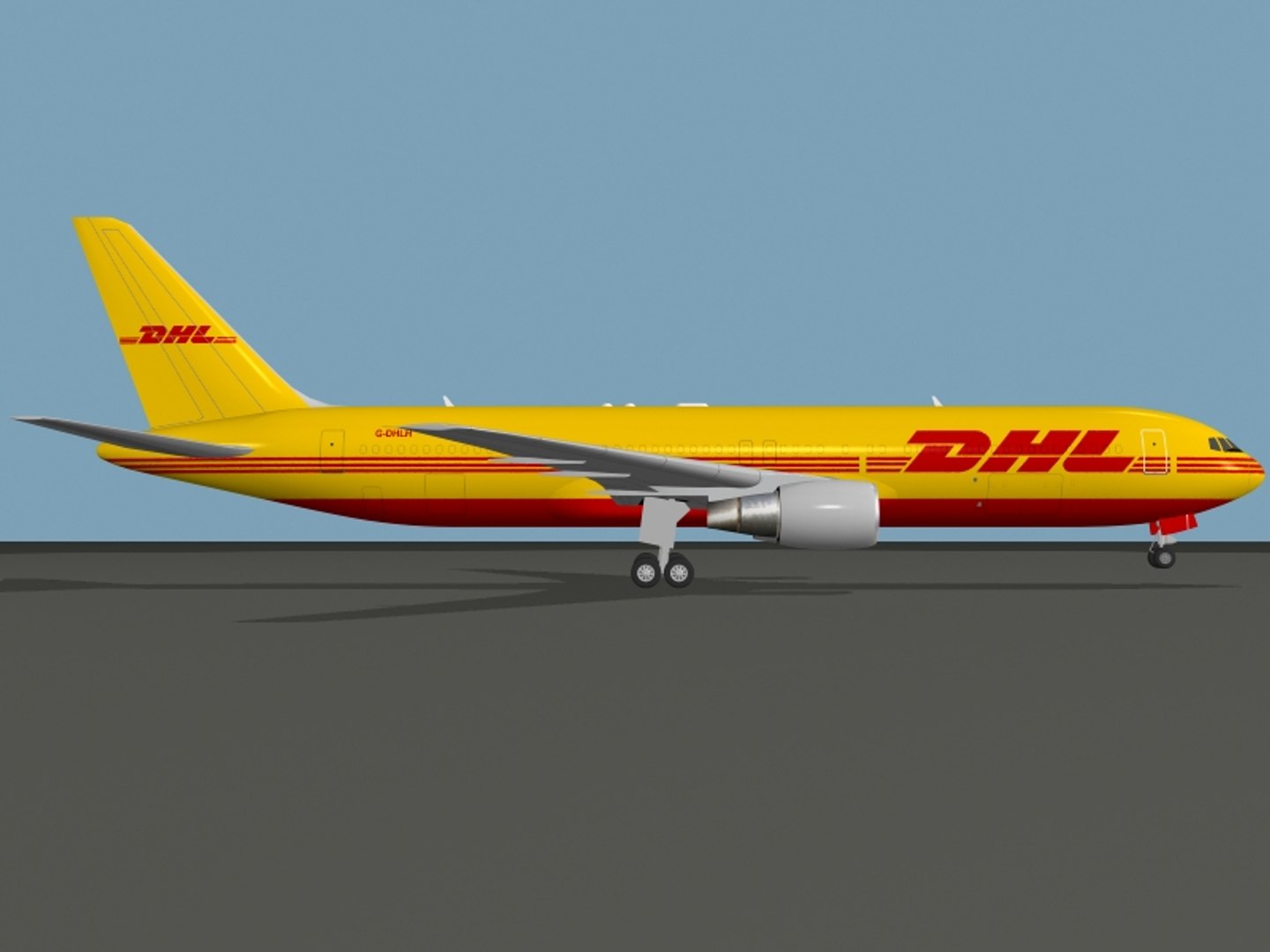 3d B 767-300 Er Dhl Model