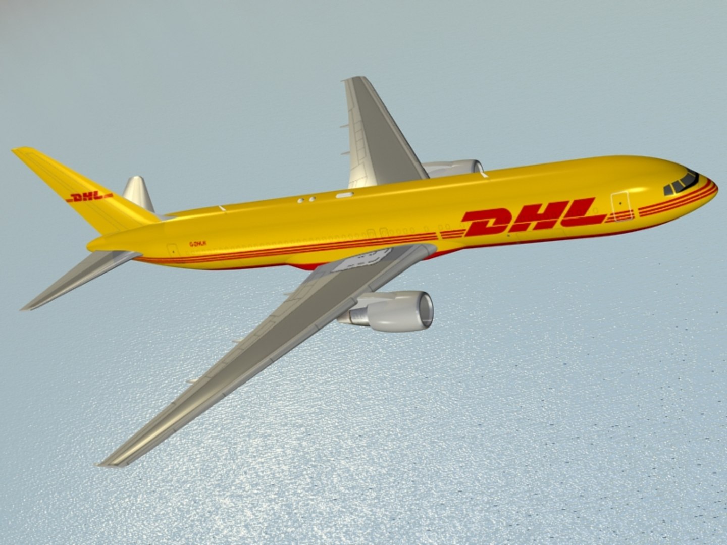 3d B 767-300 Er Dhl Model