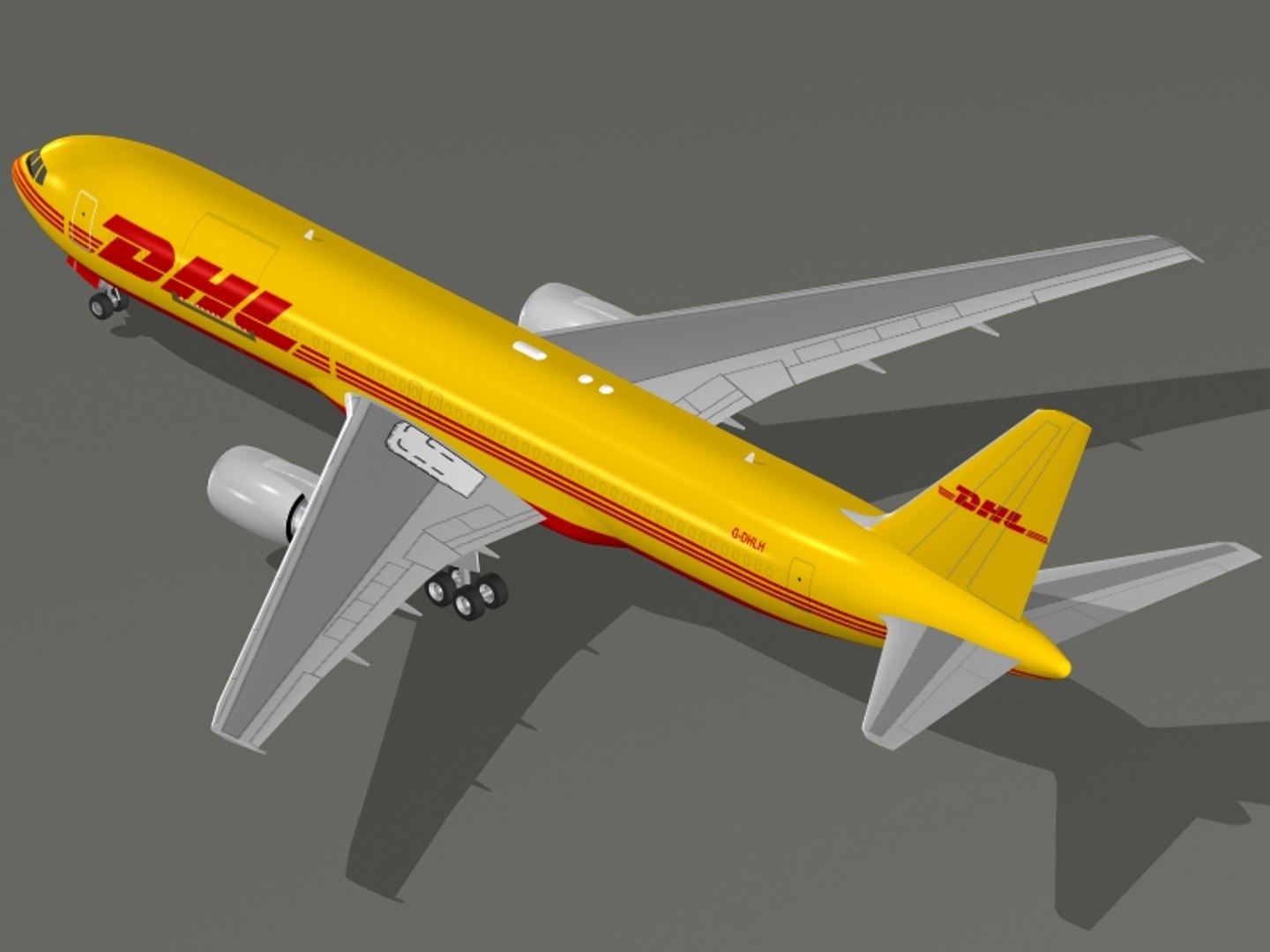 3d B 767-300 Er Dhl Model