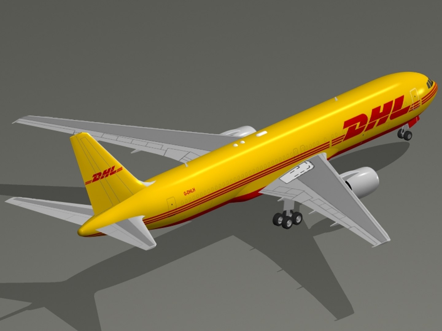 3d B 767-300 Er Dhl Model