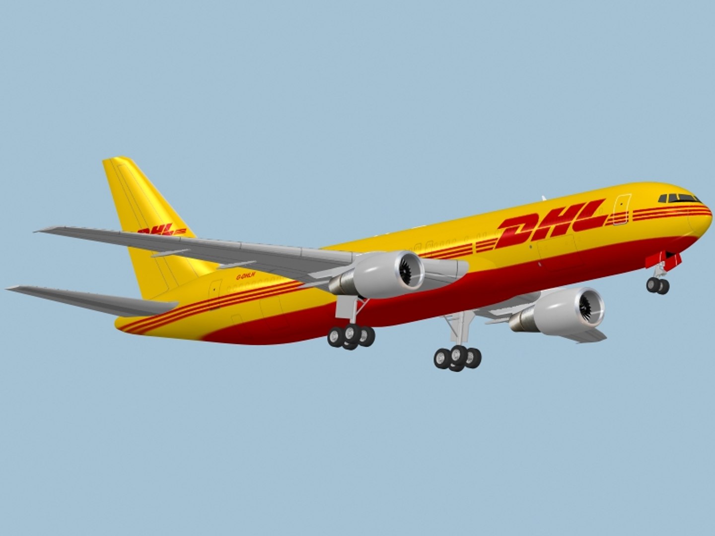 3d B 767-300 Er Dhl Model