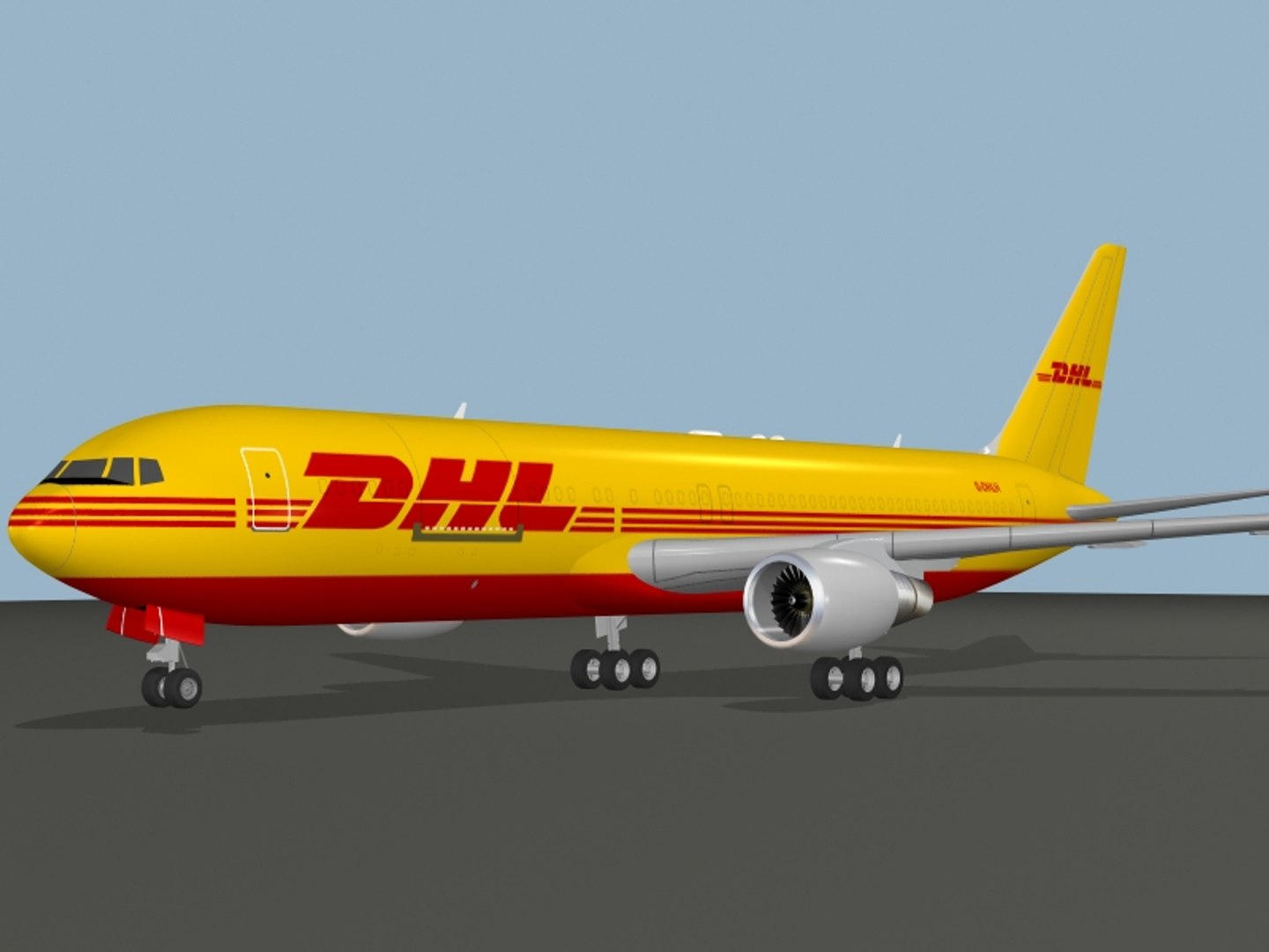 3d B 767-300 Er Dhl Model
