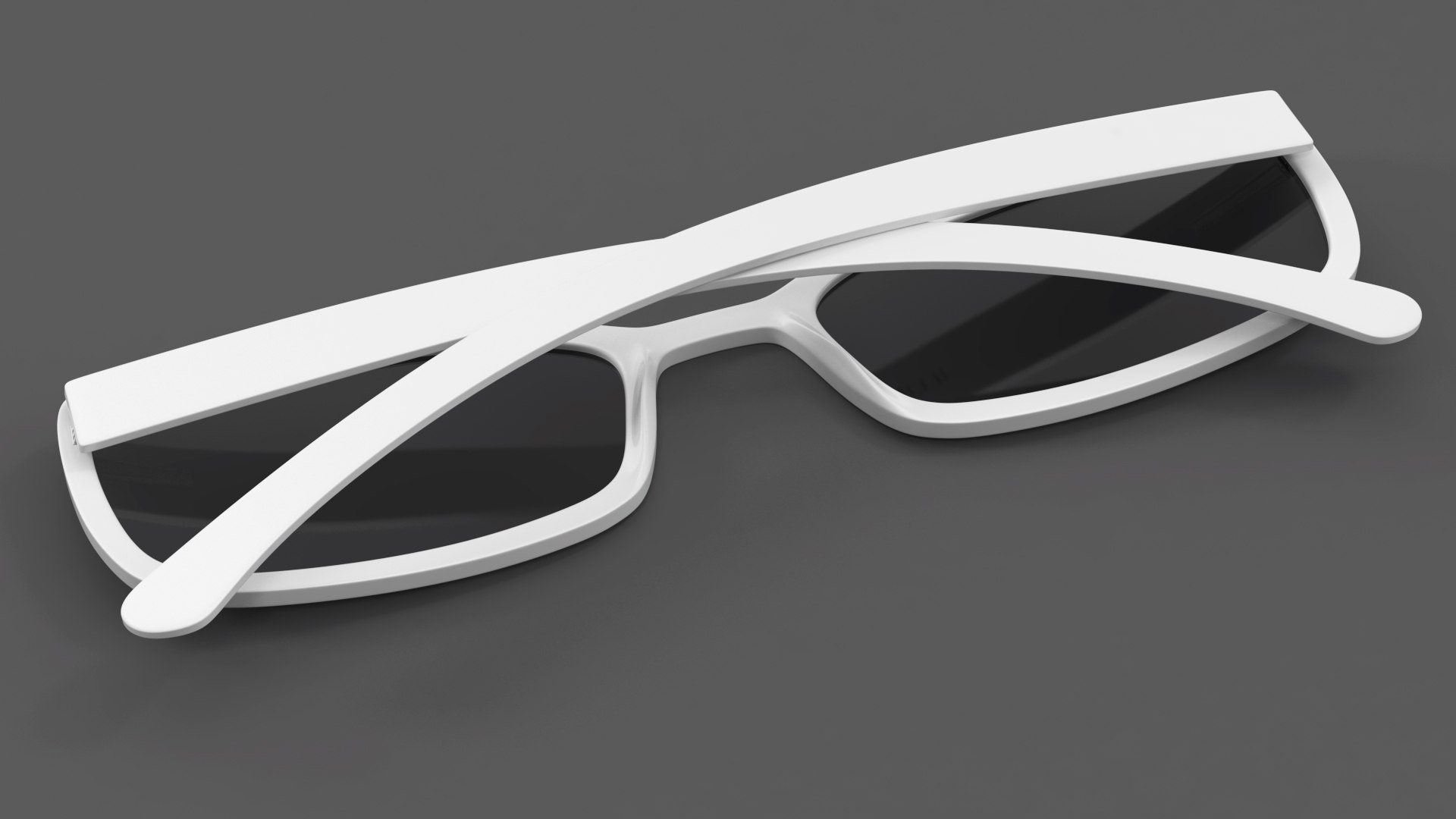 Optical Square Glasses With White Frame Folded 3D Model - TurboSquid ...