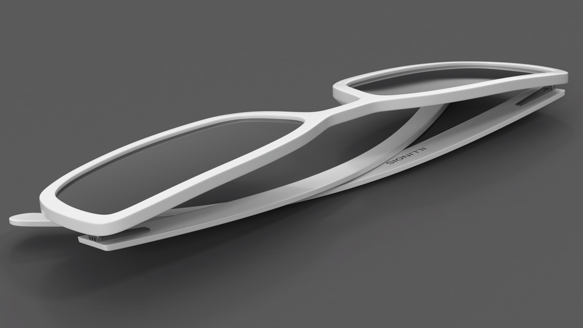 Optical Square Glasses With White Frame Folded 3D Model - TurboSquid ...