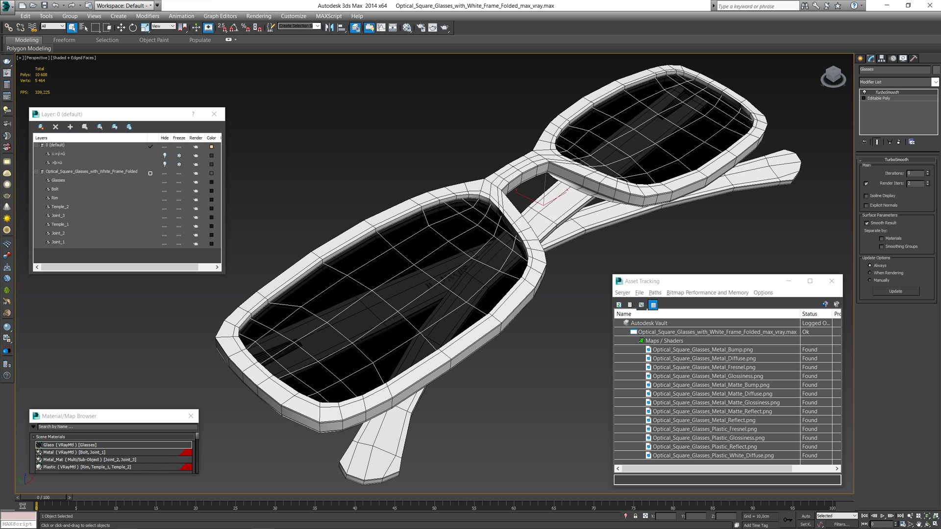 Optical Square Glasses With White Frame Folded 3D Model - TurboSquid ...