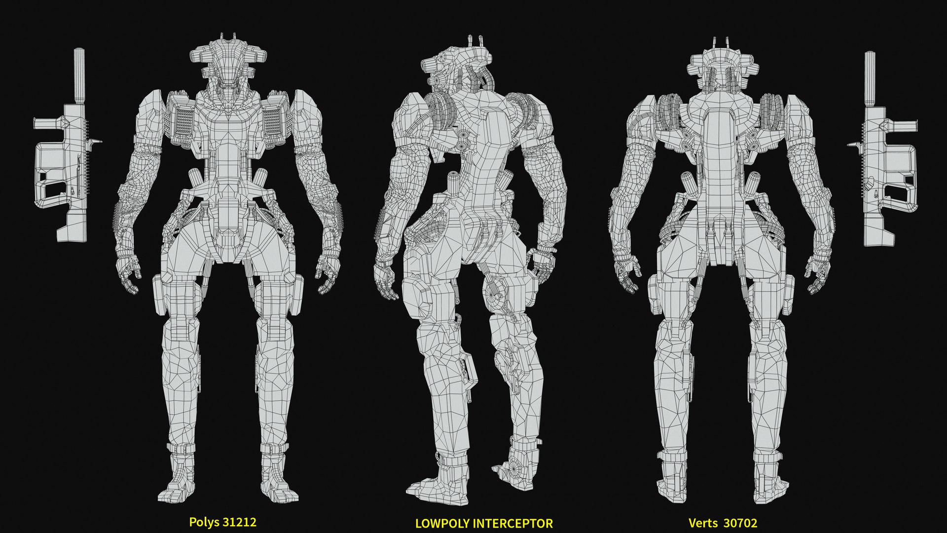 Interceptor Robot Character Unreal Model - TurboSquid 1409896