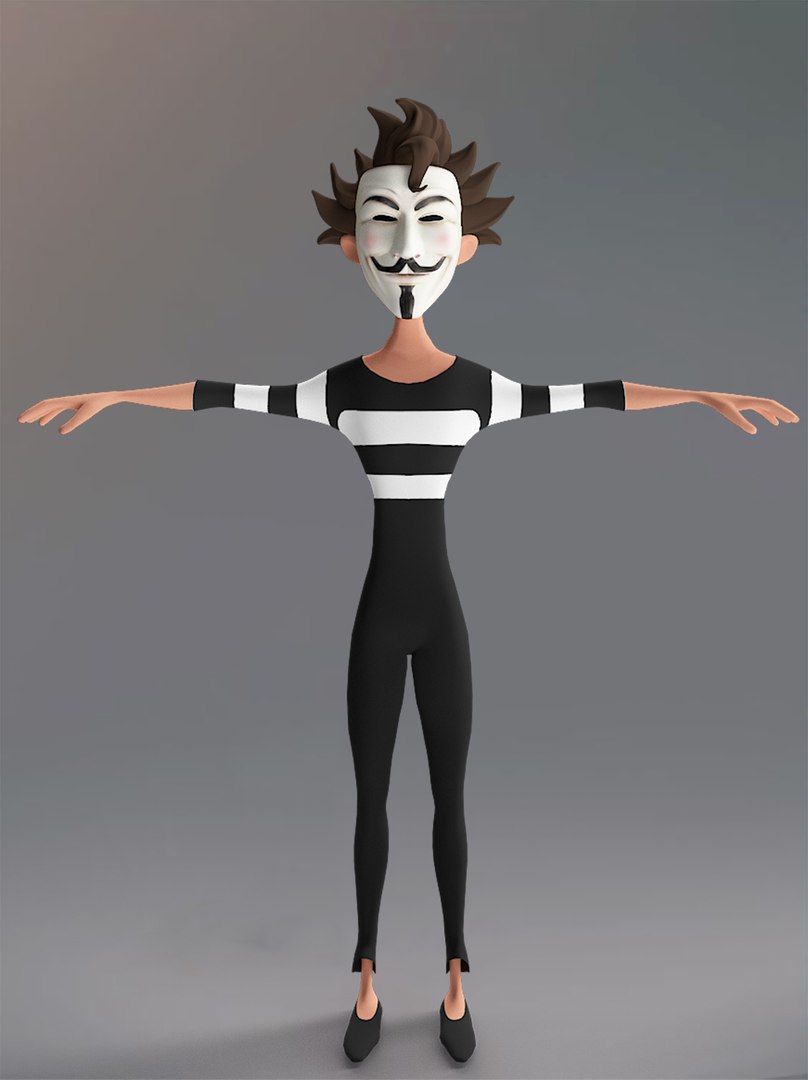 3D Mime Artist - TurboSquid 2185358