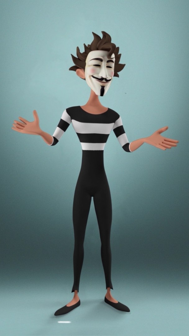 3D Mime Artist - TurboSquid 2185358