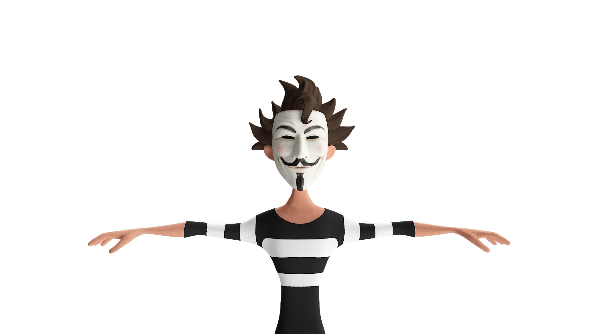 3D Mime Artist - TurboSquid 2185358