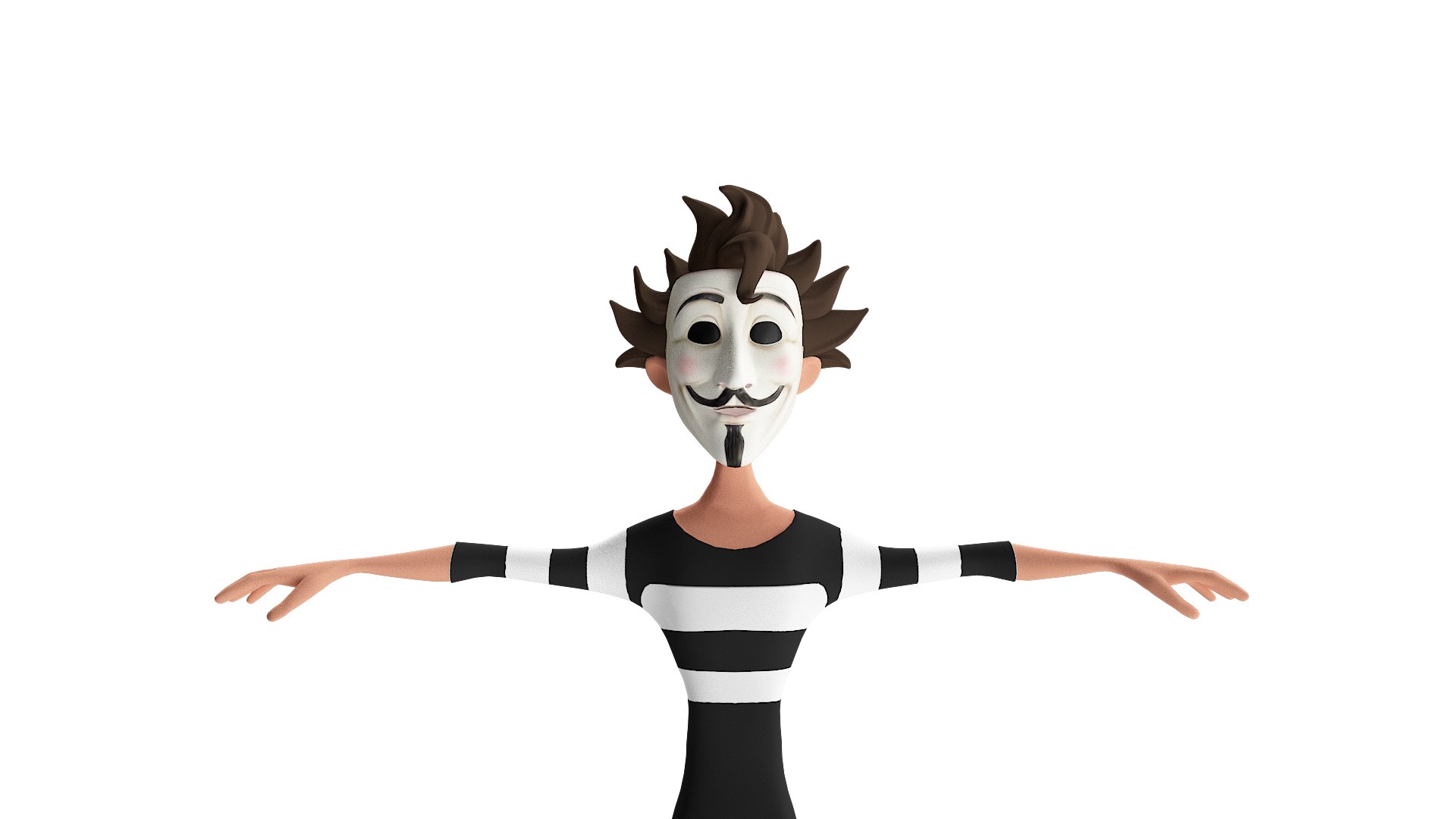 3D Mime Artist - TurboSquid 2185358
