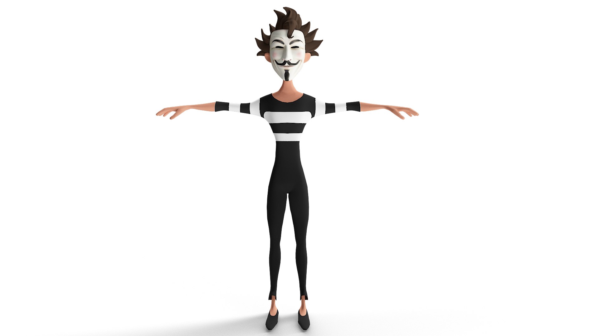 3D Mime Artist - TurboSquid 2185358