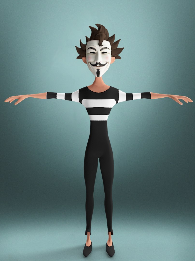 3D Mime Artist - TurboSquid 2185358