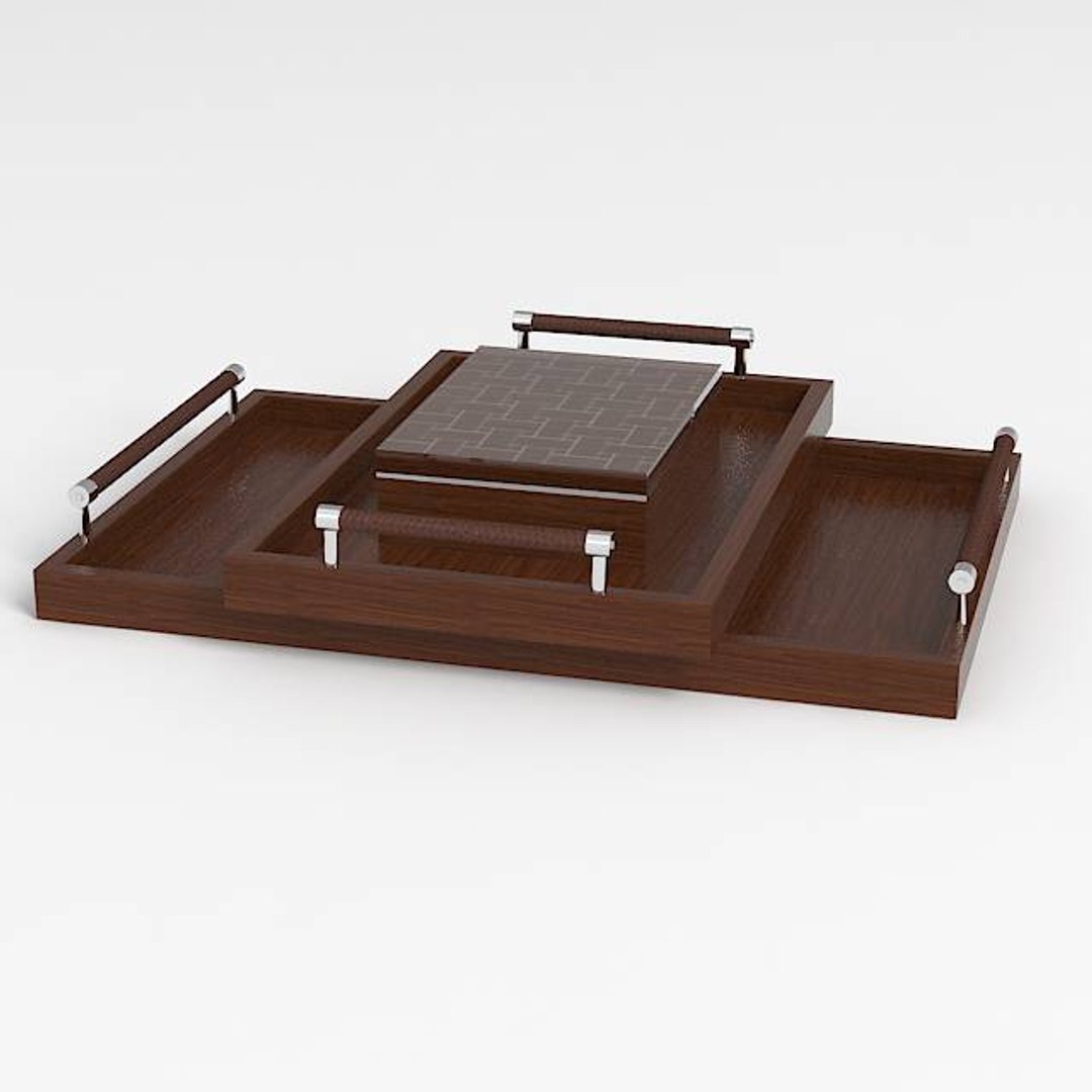 3d Model Of Stacked Trays