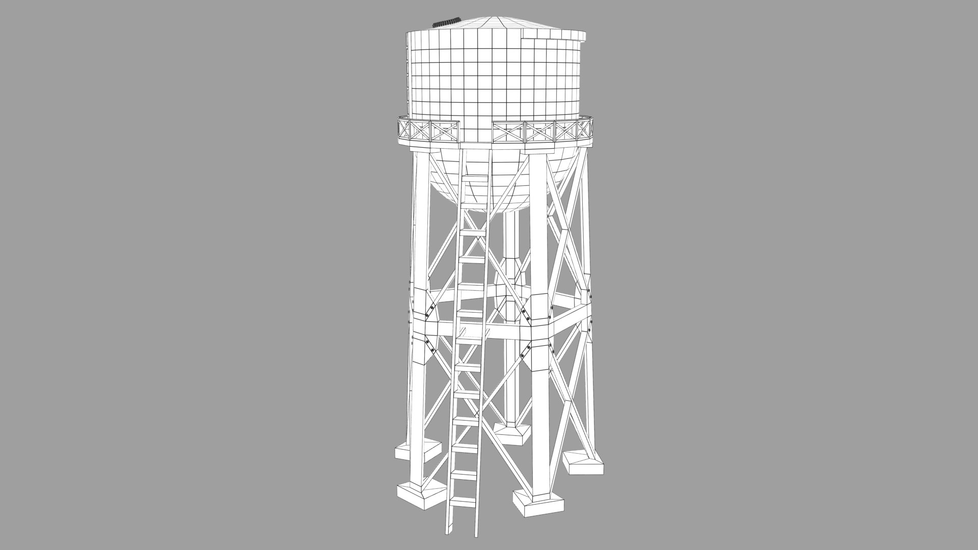 3D Model Water Tank Tower - TurboSquid 1460044
