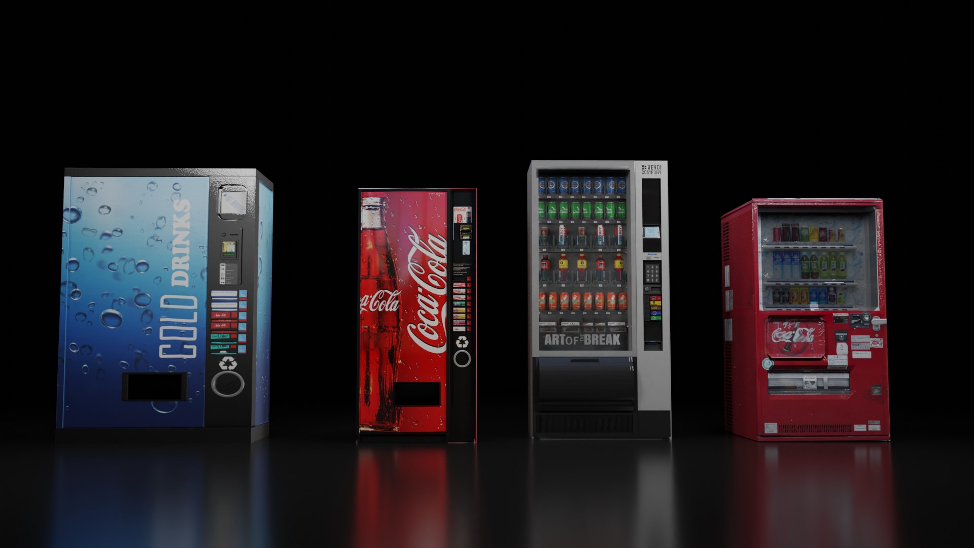 Vending Machine Collection- Pack Of 4 3D Model - TurboSquid 1758881